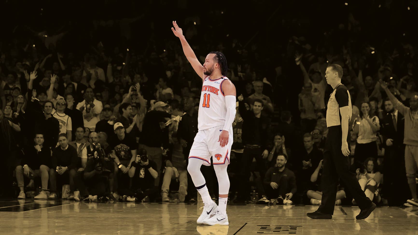 Jalen Brunson comments on his viral wave to Boston crowd - Basketball ...