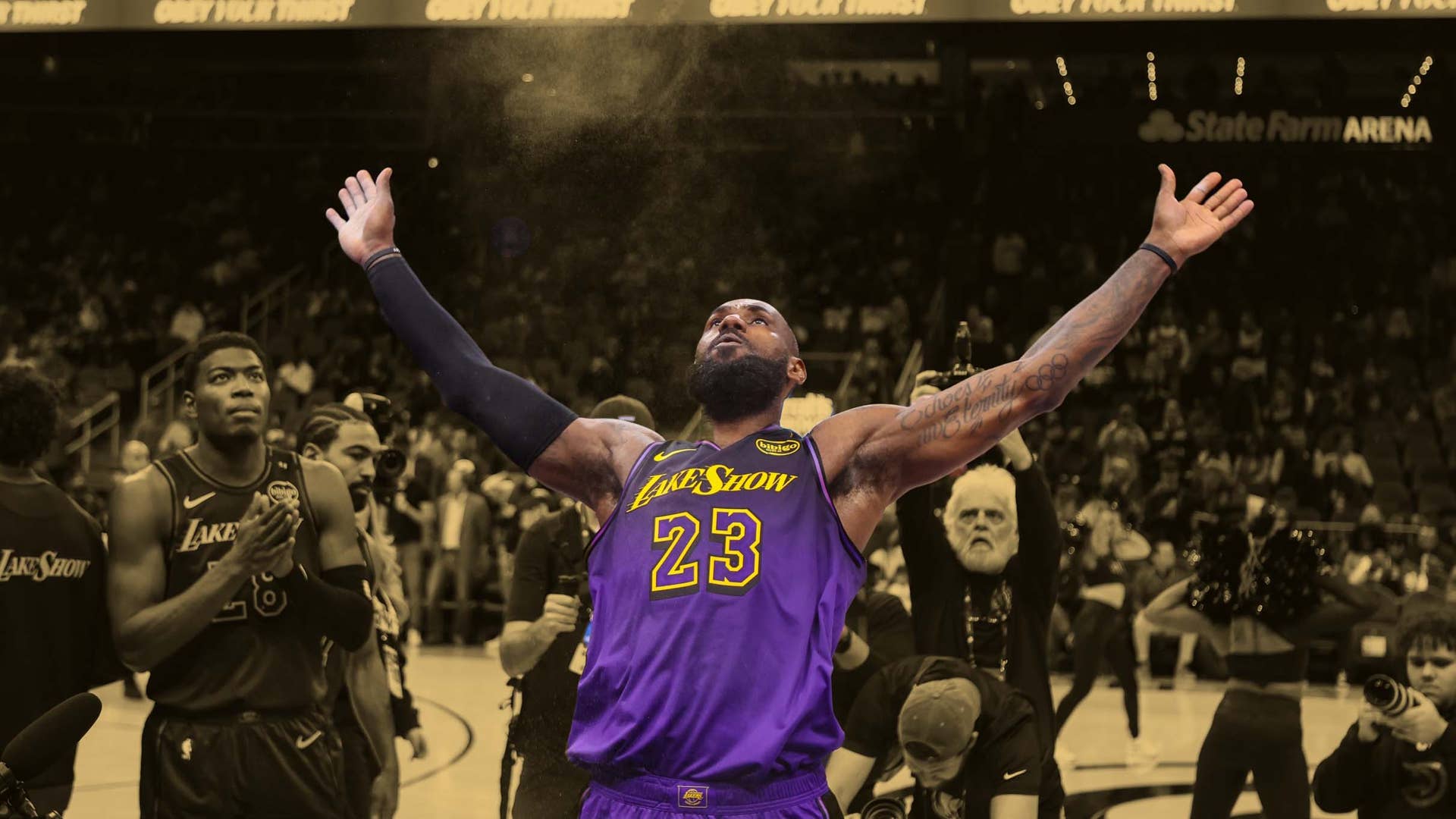 The story behind LeBron James’ iconic powder toss ritual - Basketball ...