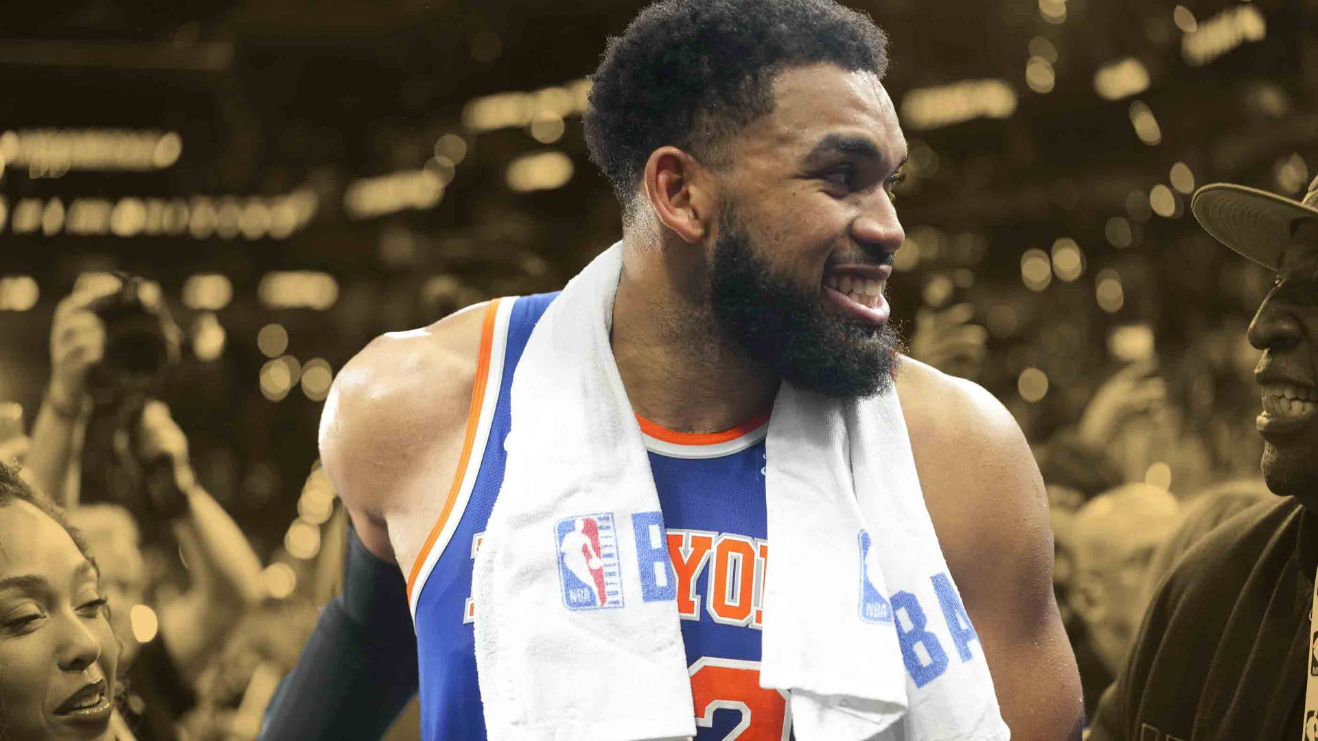 Karl-Anthony Towns reacts to being called the NBA's best shooting big ...