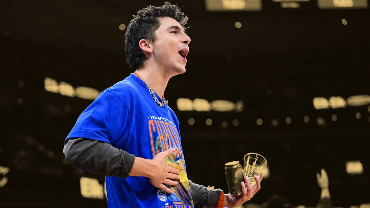 Timothee Chalamet loses his mind praising the Knicks as they win the ...
