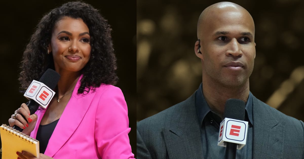 “Growing a full head of hair” - Malika Andrews roasts co-host Richard ...