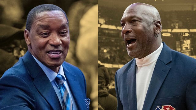 When Isiah Thomas waved a Michael Jordan crying meme cardboard ...