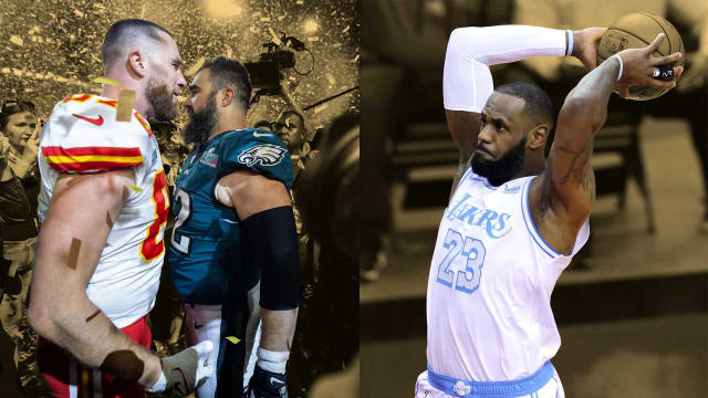 Travis Kelce says LeBron James 1000% makes the NFL as a tight end - Basketball Network - Your ...