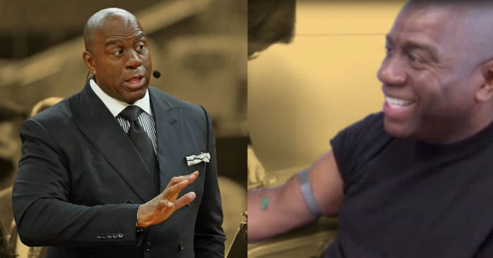 Magic Johnson clarifies the rumor of him donating blood - Basketball ...
