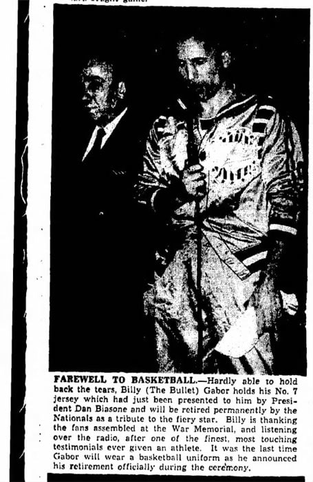 Meet Billy “The Bullet” Gabor — the first player to have his jersey ...