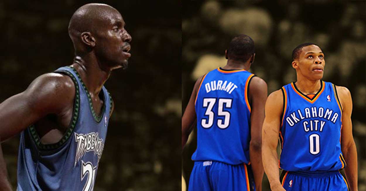 Garnett compared Westbrook and Durant's split to his with Marbury ...