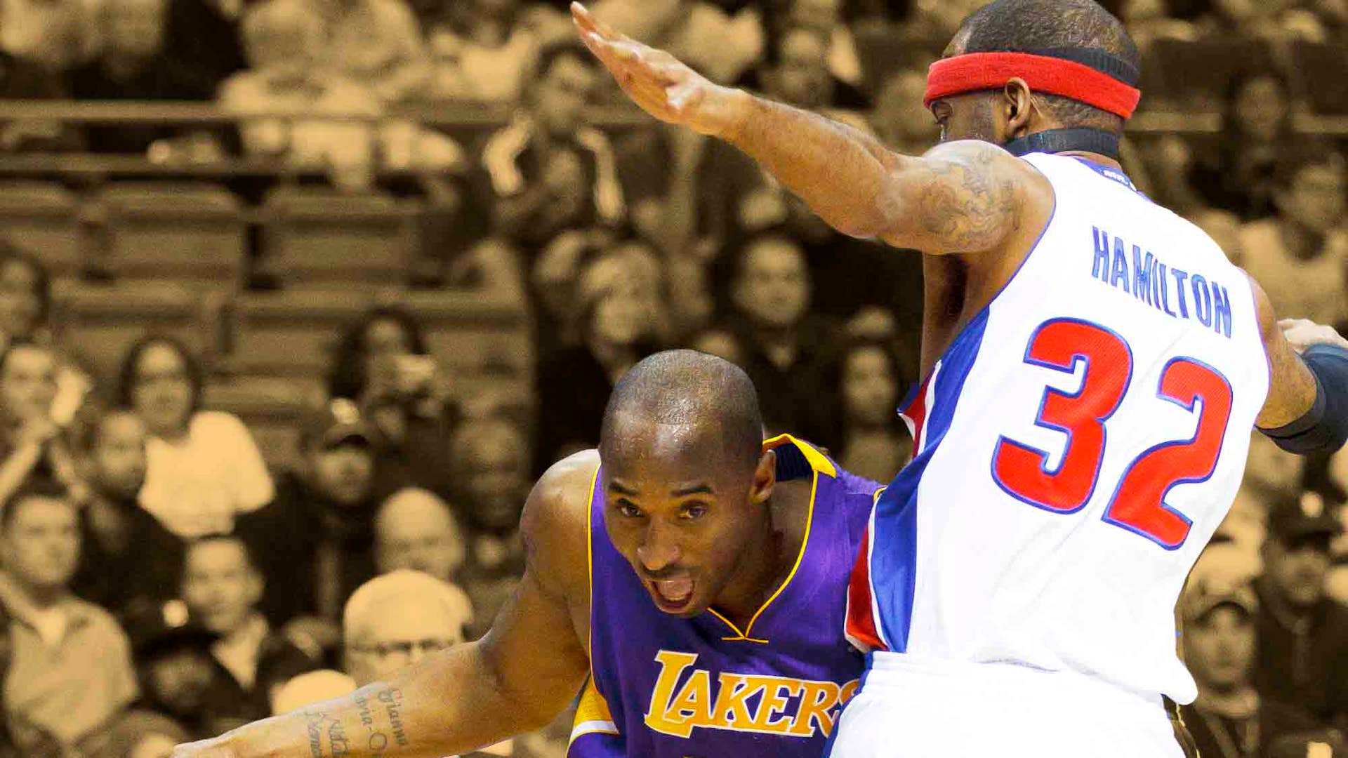 Kobe celebrated his shot over Rip Hamilton in a 2004 Finals ...