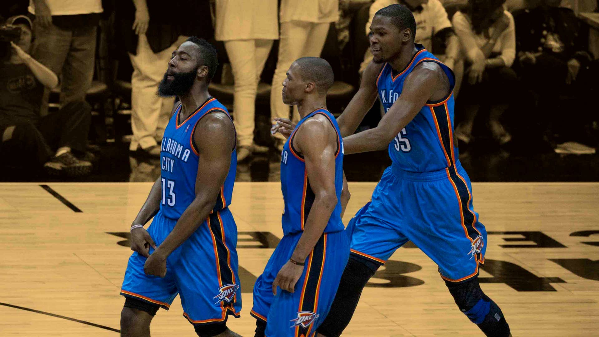 James Harden compares his OKC big three to 2025 NBA champs - Basketball ...