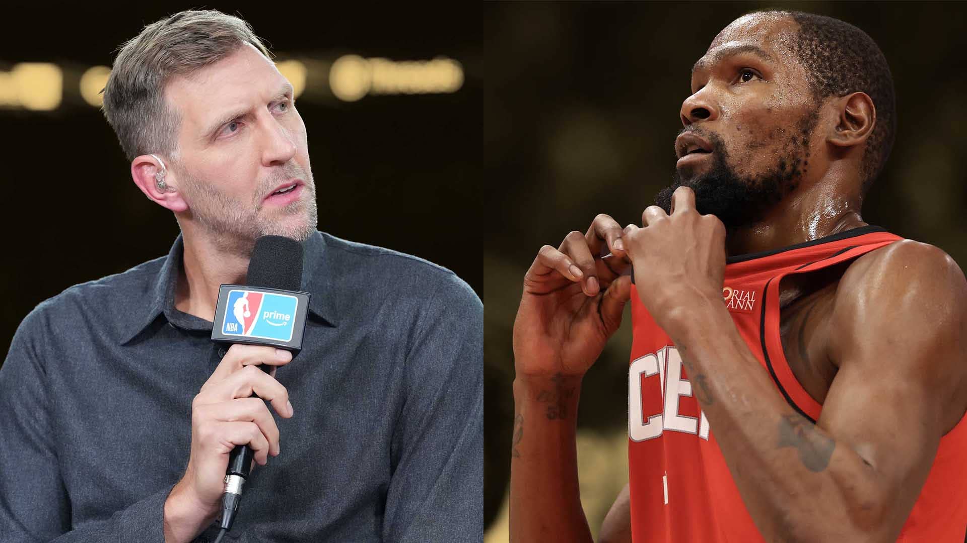 Dirk Nowitzki tips his hat to Kevin Durant after being passed on ...