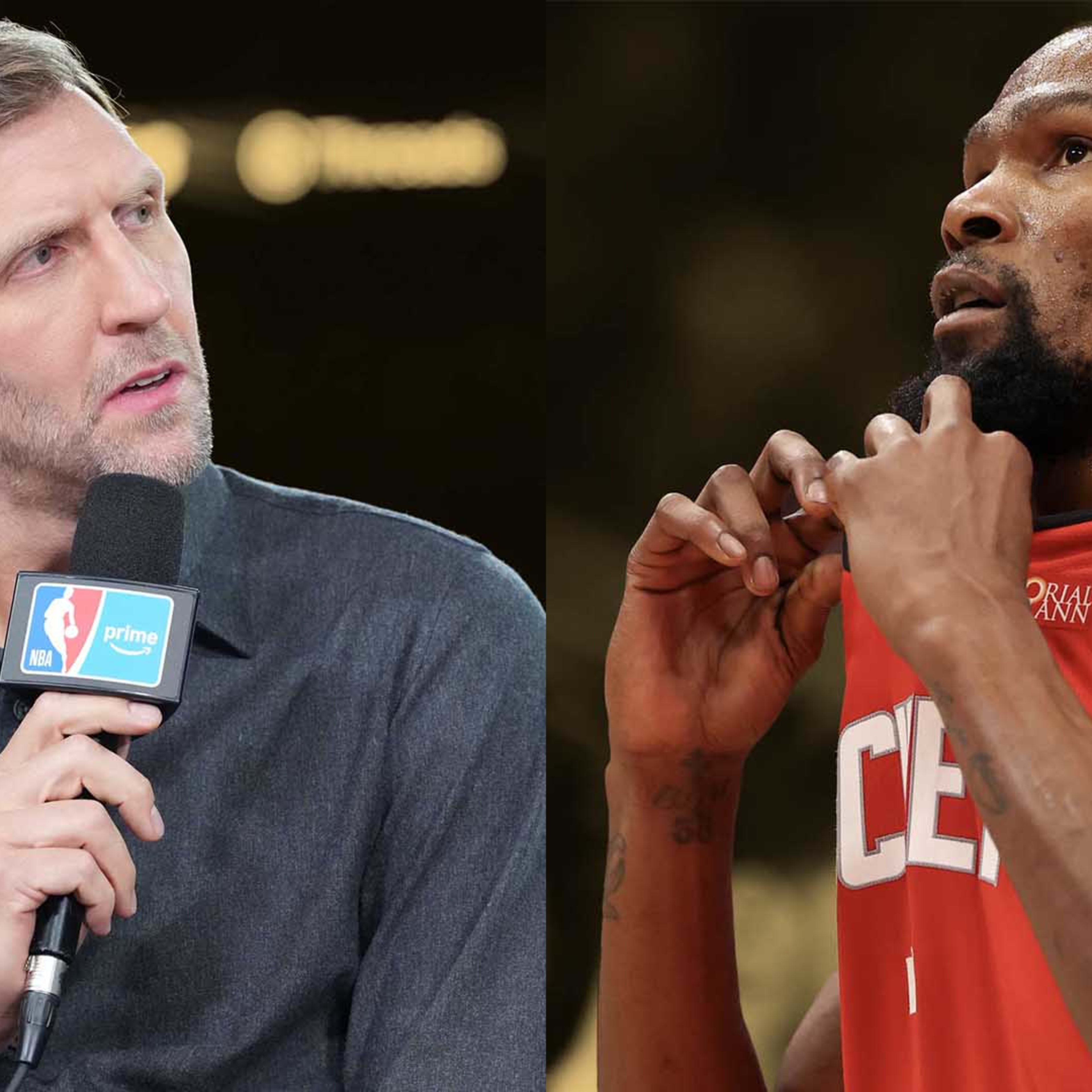 Dirk Nowitzki tips his hat to Kevin Durant after being passed on ...